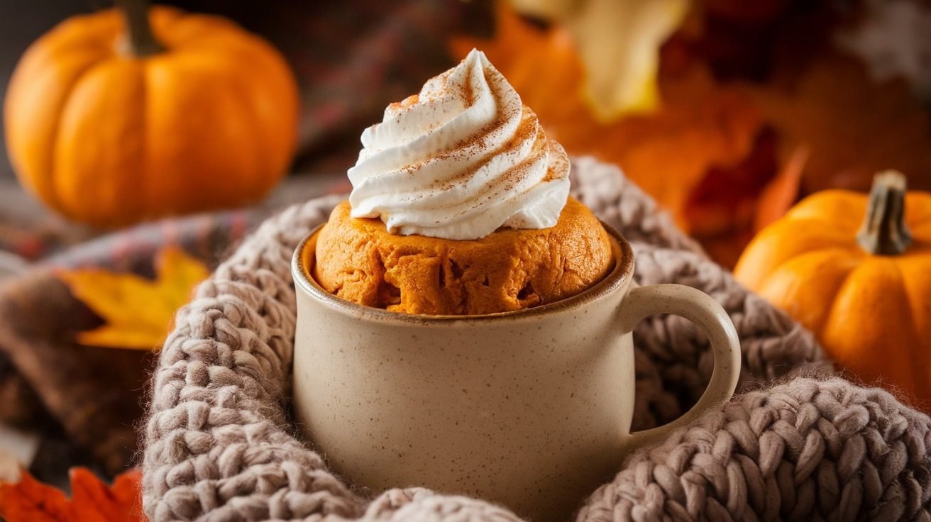 Easy Microwave Pumpkin Mug Cake Recipe - Food Blasts