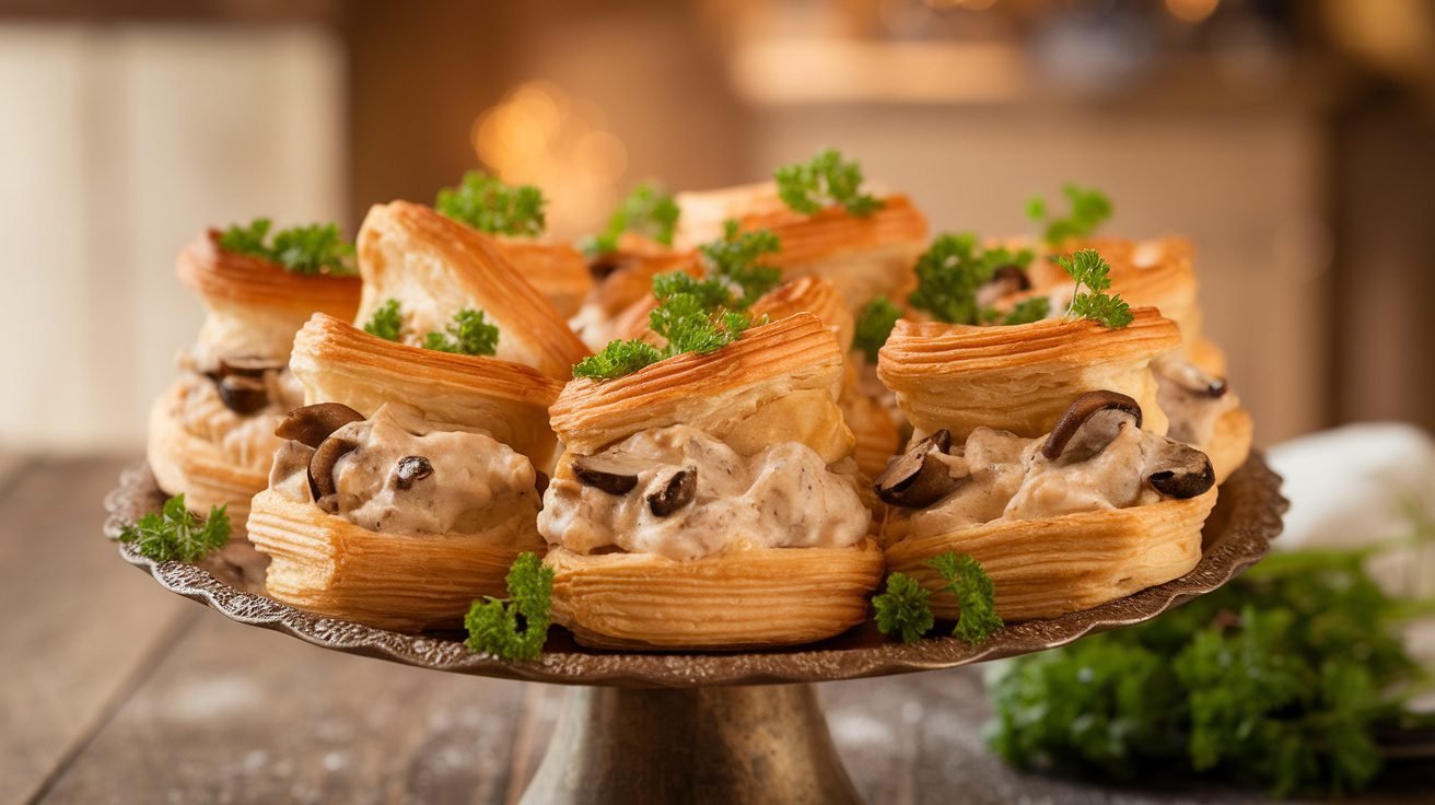 Savory Chicken and Mushroom Vol-au-Vents Recipe - Food Blasts
