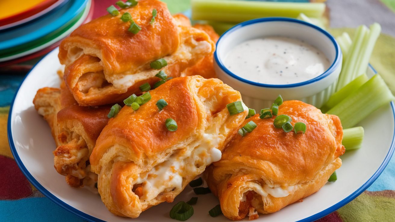 Savory Buffalo Chicken Crescent Pockets Recipe - Food Blasts