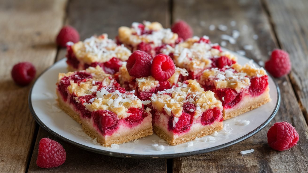 Raspberry Coconut Bars Recipe - Food Blasts