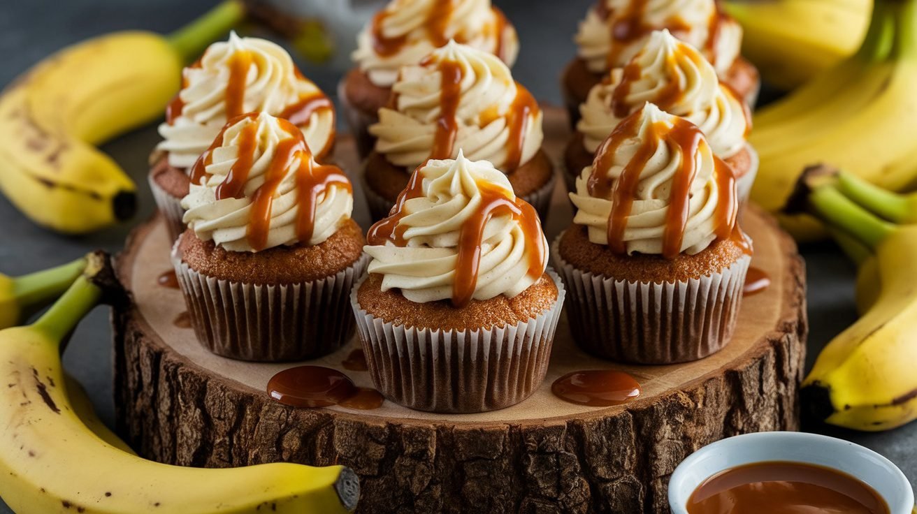 Banana Caramel Cupcakes Recipe - Food Blasts