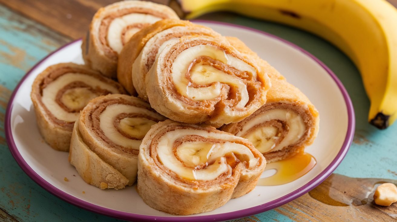 Banana Peanut Butter Roll-Ups Recipe - Food Blasts
