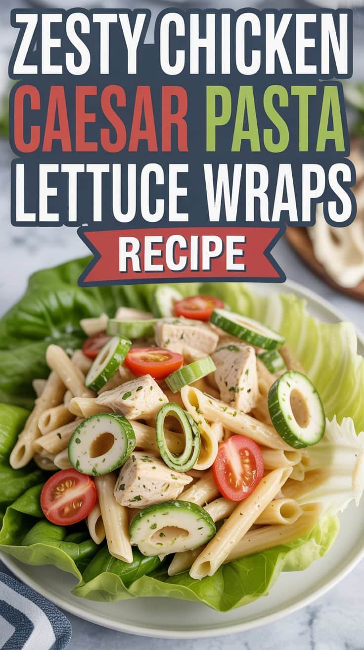 Zesty Chicken Caesar Pasta Lettuce Wraps Recipe - Food Blasts