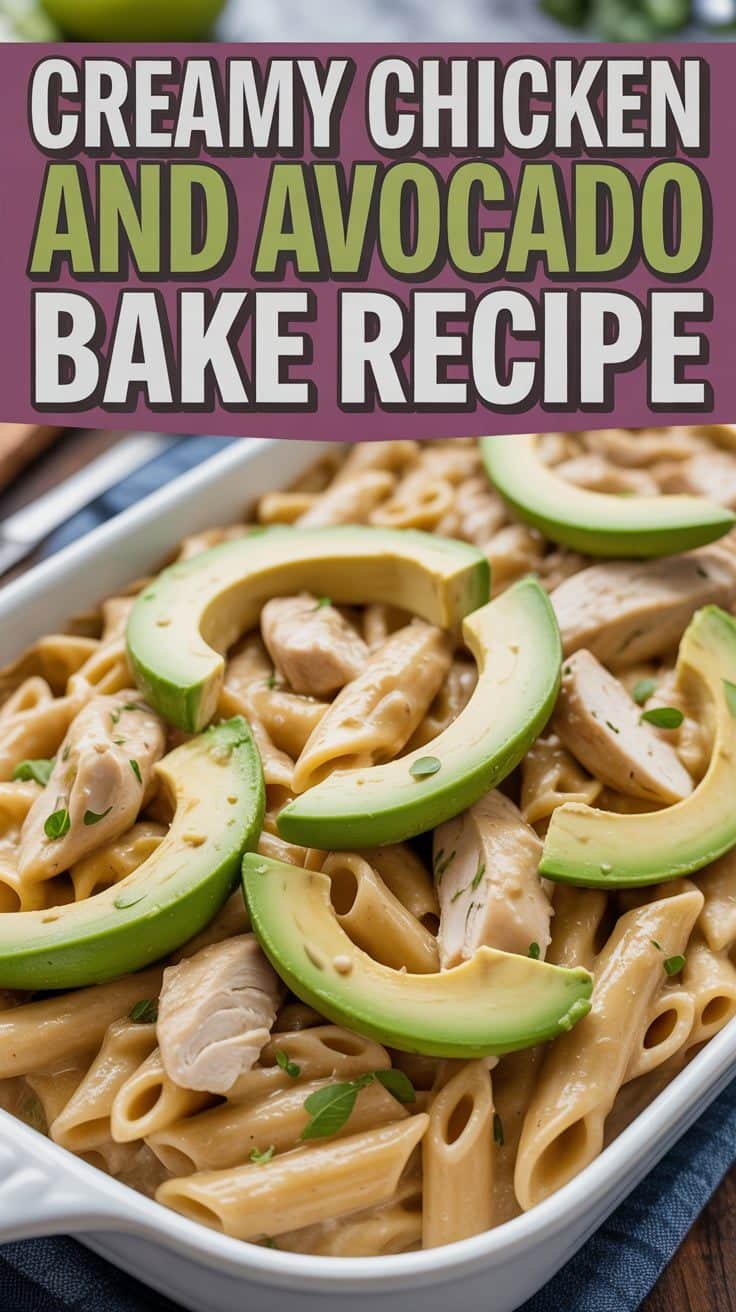 Creamy Chicken and Avocado Pasta Bake Recipe - Food Blasts