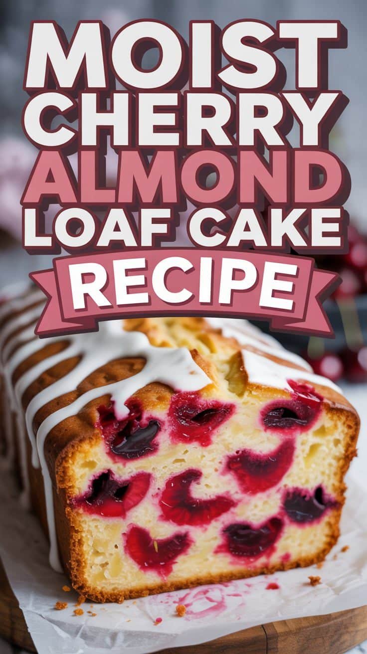 Cherry Almond Loaf Cake Recipe - Food Blasts
