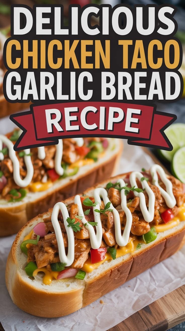 Chicken Taco Garlic Bread Recipe - Food Blasts