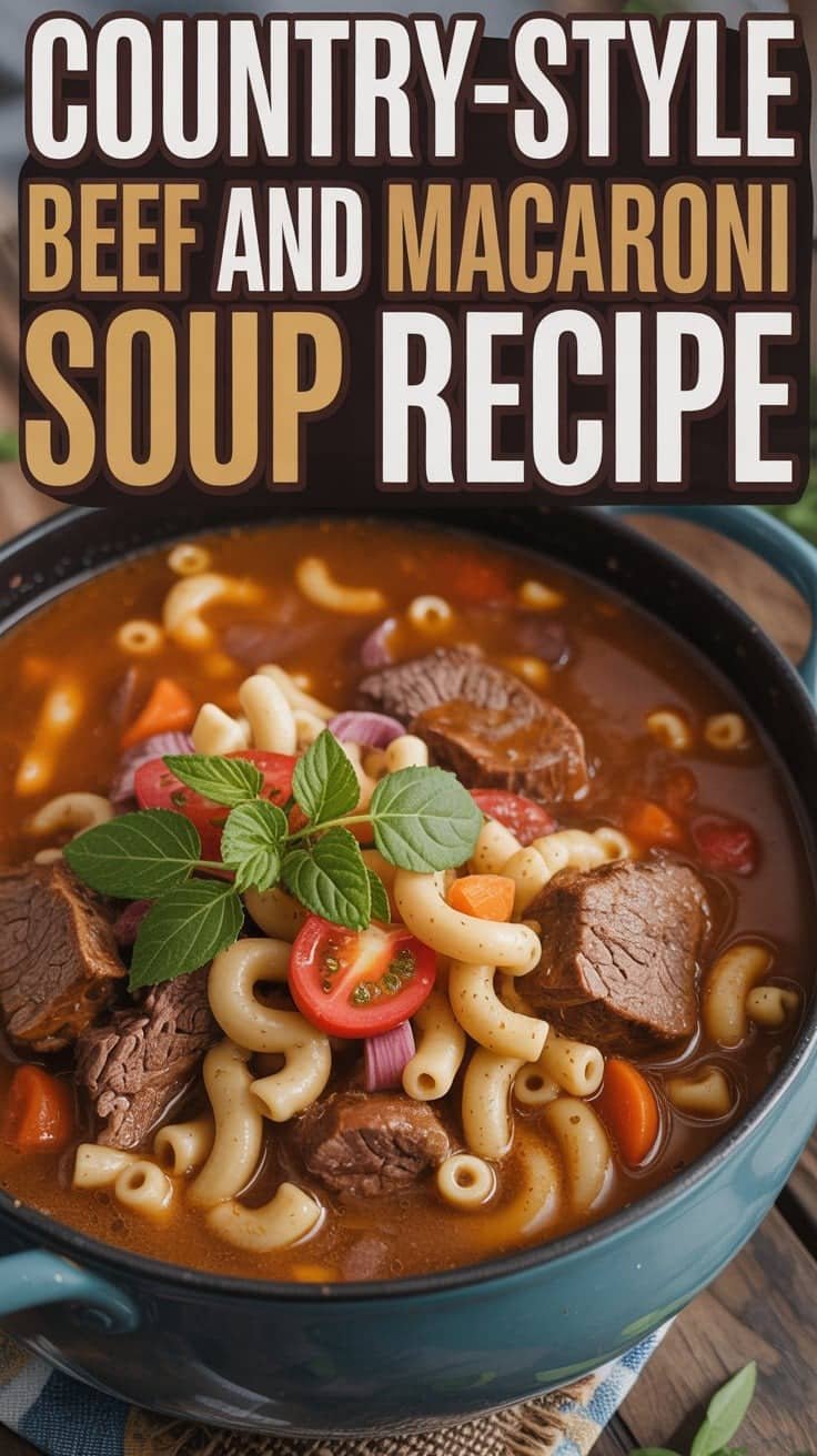 Hearty Country-Style Beef and Macaroni Soup Recipe - Food Blasts
