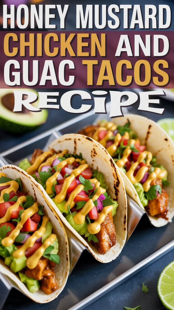 Honey Mustard Chicken and Guac Tacos Recipe - Food Blasts