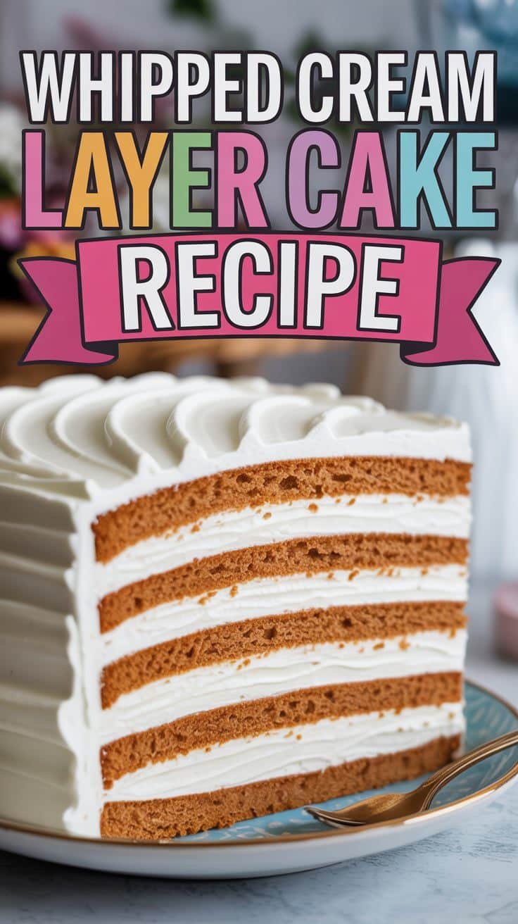 Whipped Cream Layer Cake Recipe - Food Blasts