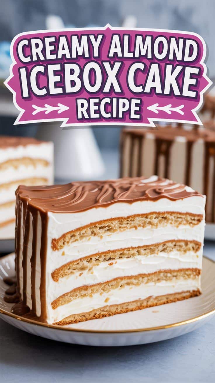 Creamy Almond Icebox Cake Recipe - Food Blasts