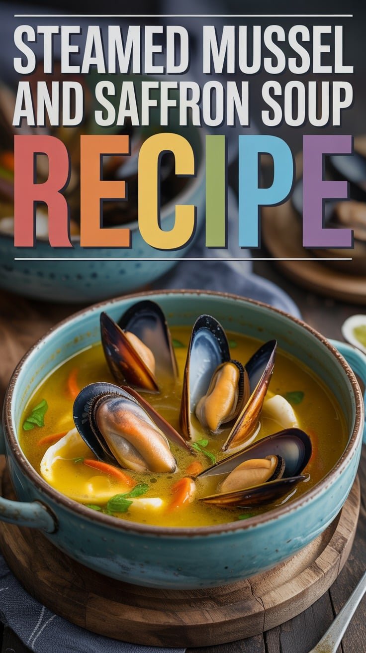 Savory Steamed Mussel and Saffron Soup - Food Blasts