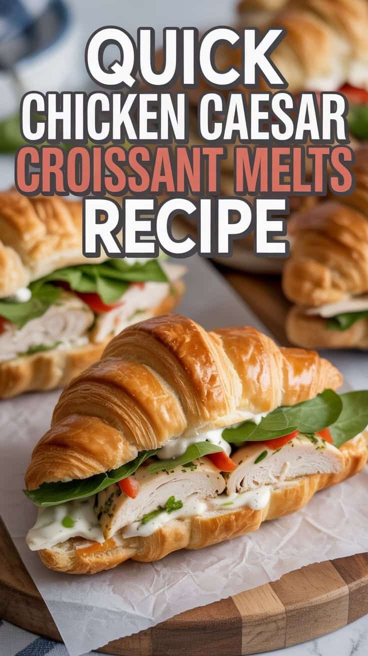 Chicken Caesar Croissant Melts Recipe - Food Blasts