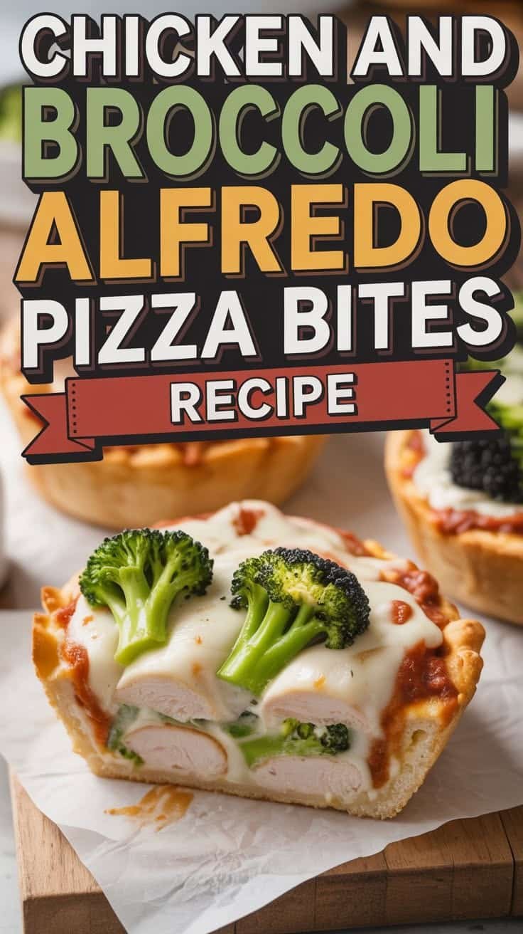 Chicken and Broccoli Alfredo Pizza Bites Recipe - Food Blasts