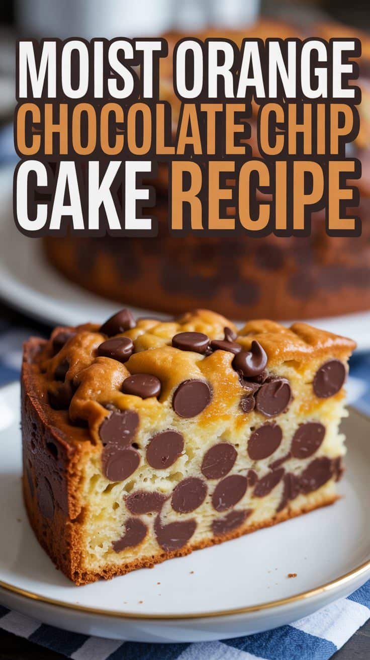 Moist Orange Chocolate Chip Cake Recipe - Food Blasts