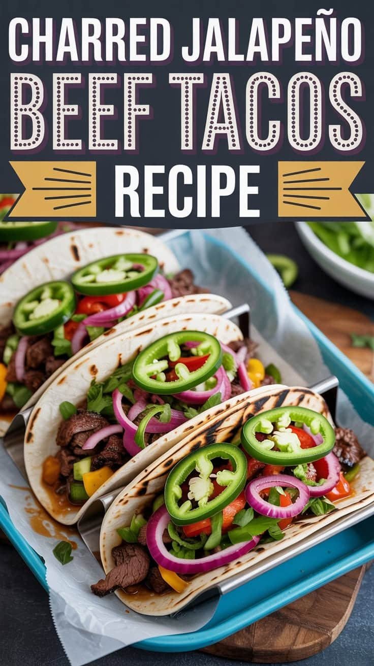Charred Jalapeño Beef Tacos Recipe - Food Blasts