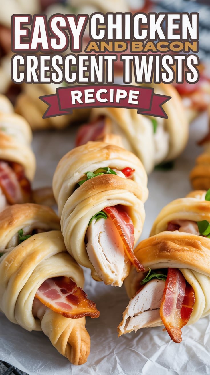 Savory Chicken and Bacon Crescent Twists Recipe - Food Blasts
