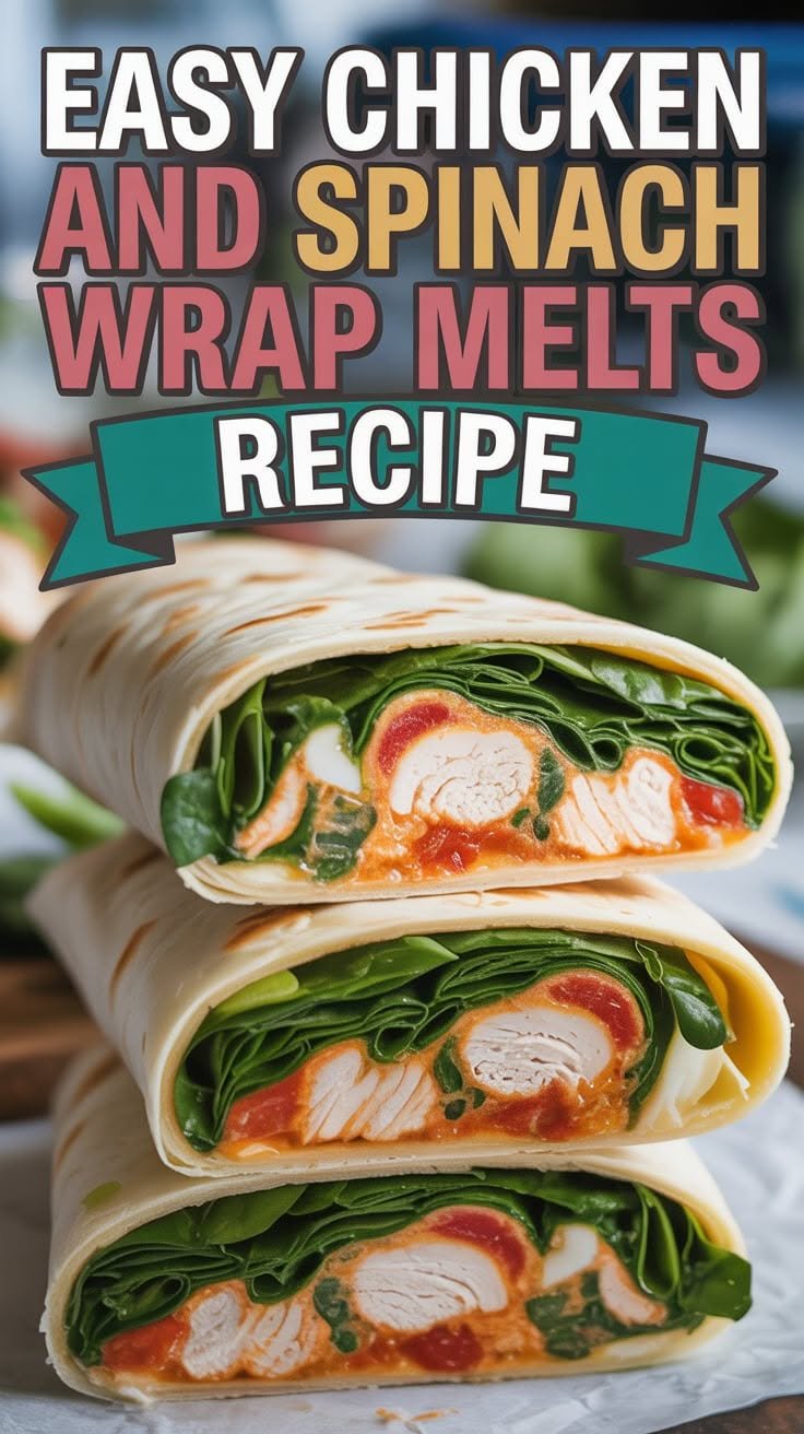 Cheesy Chicken and Spinach Wrap Melts Recipe - Food Blasts