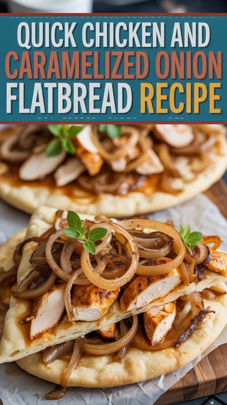 Chicken and Caramelized Onion Flatbread Recipe - Food Blasts