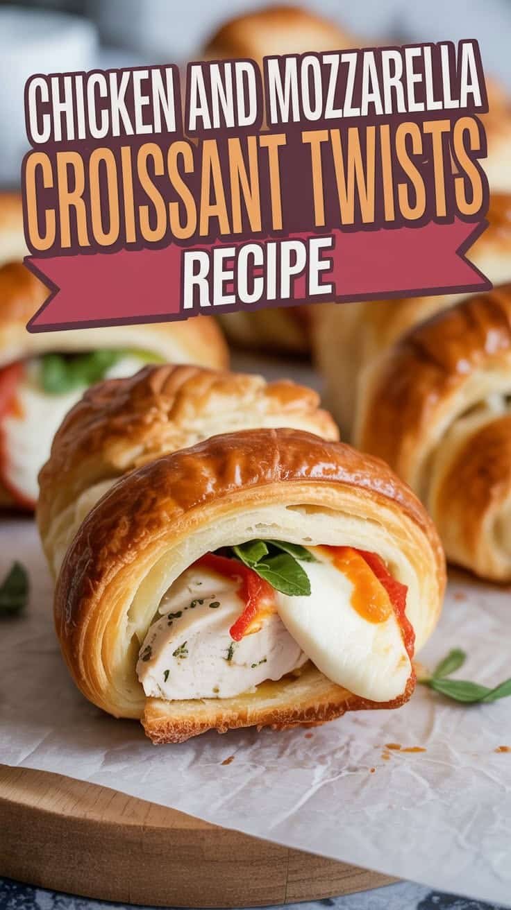 Chicken and Mozzarella Croissant Twists Recipe - Food Blasts