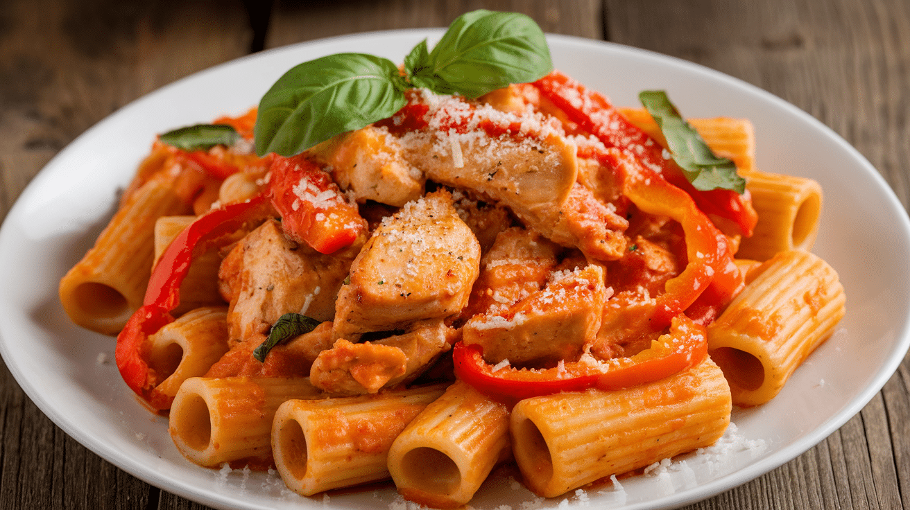 Spicy Chicken Riggies Recipe - Food Blasts