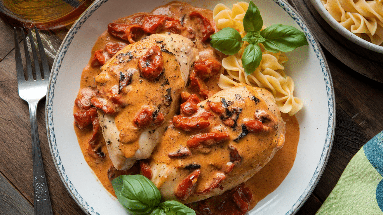 Marry Me Chicken with Creamy Sun-Dried Tomato Sauce - Food Blasts
