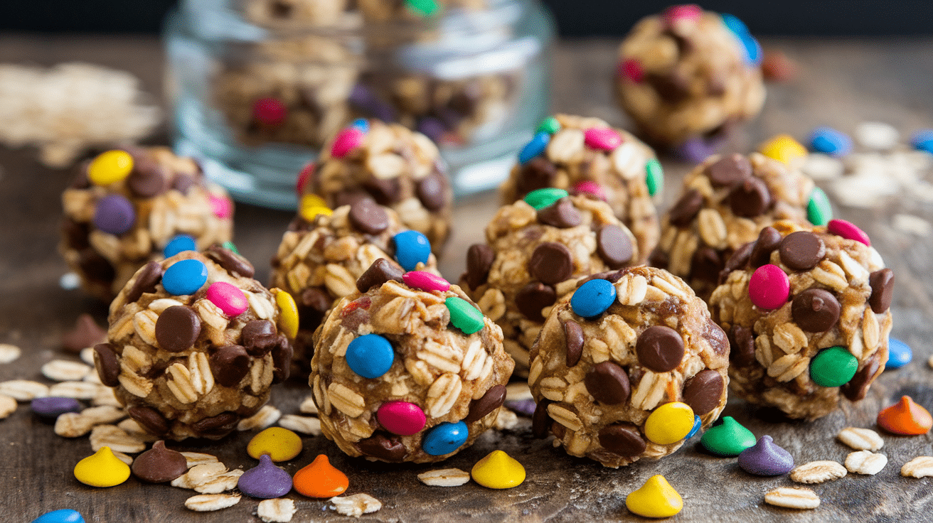 No-Bake Monster Cookie Energy Balls Recipe - Food Blasts