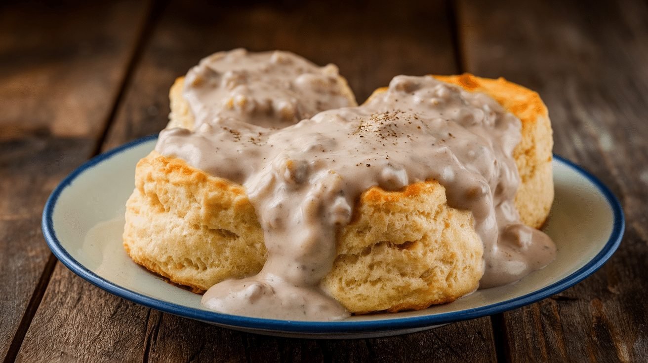 Southern Style Biscuits and Gravy Recipe - Food Blasts