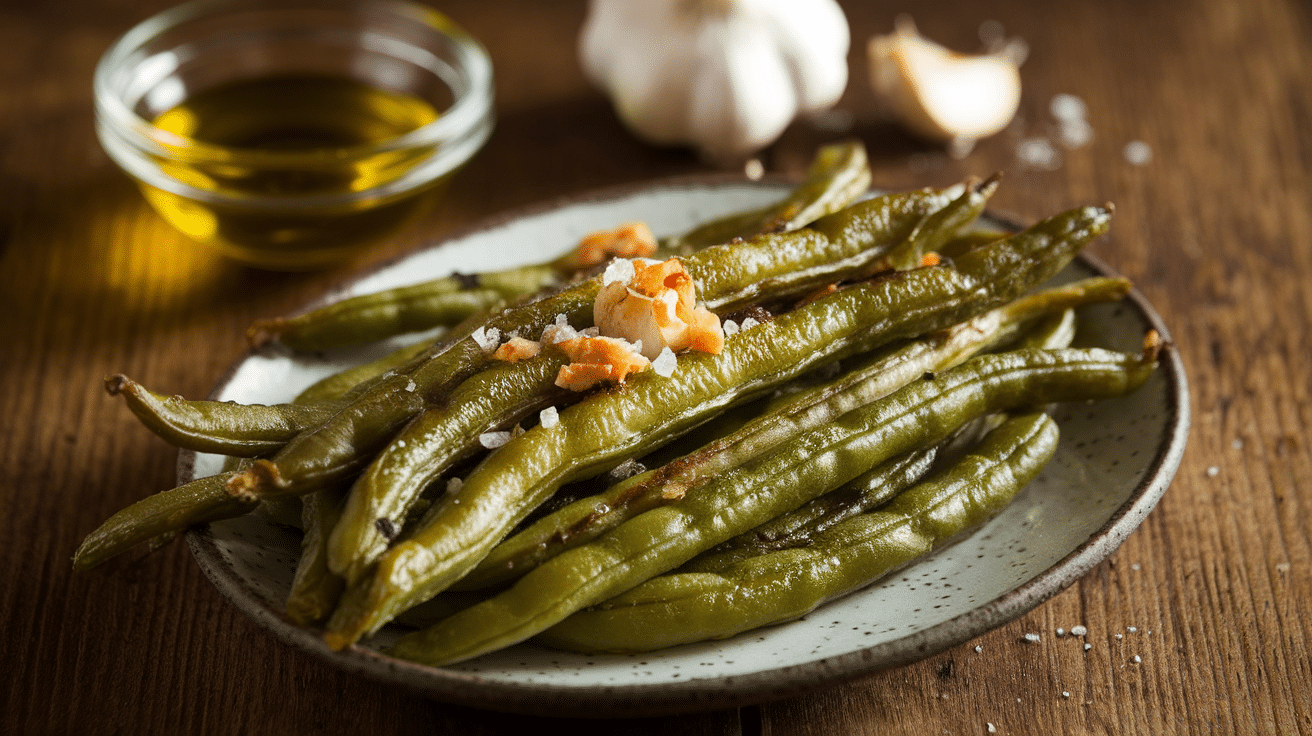 Crispy Roasted Green Beans Recipe - Food Blasts
