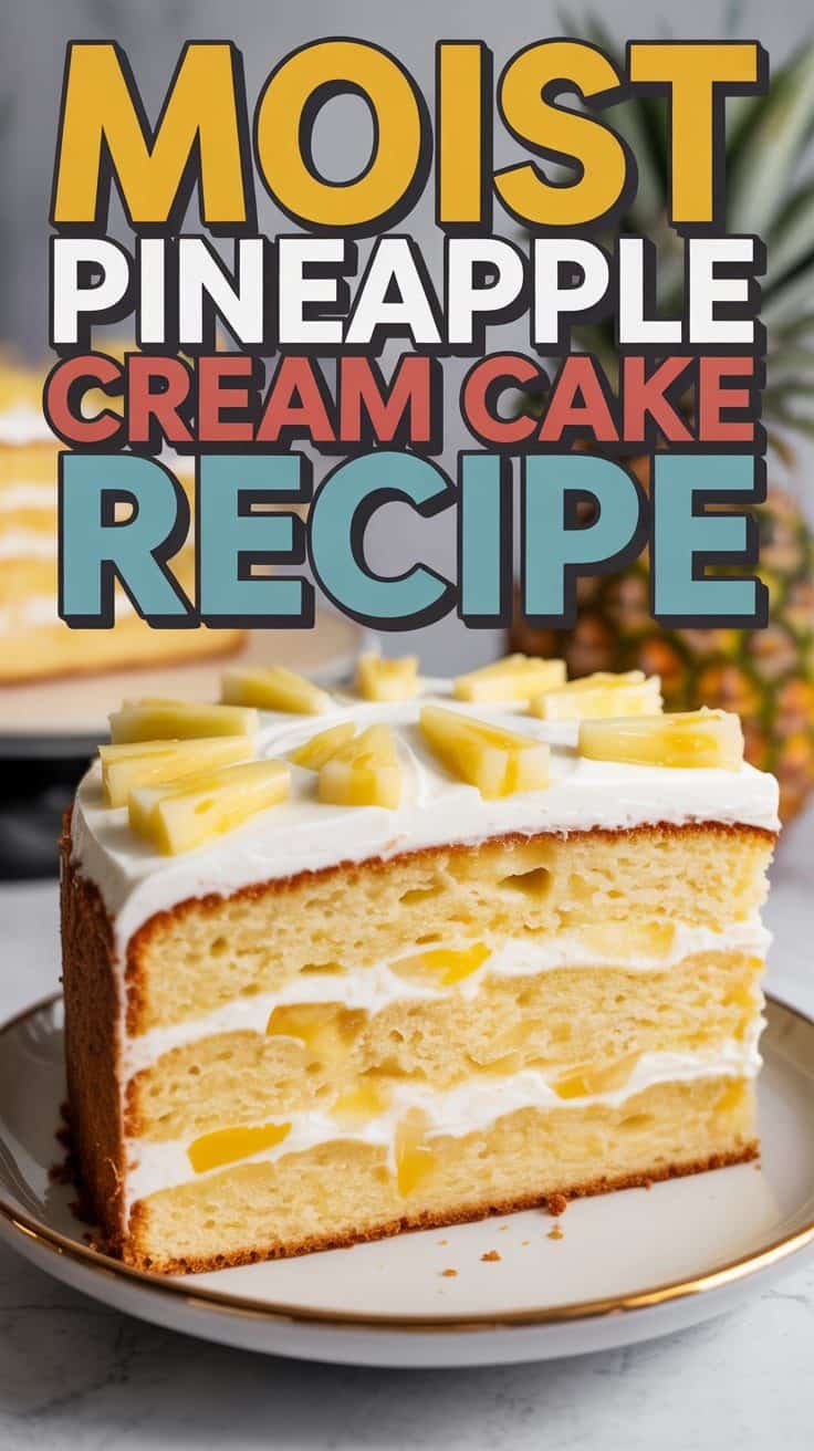 Pineapple Cream Cake Recipe - Food Blasts