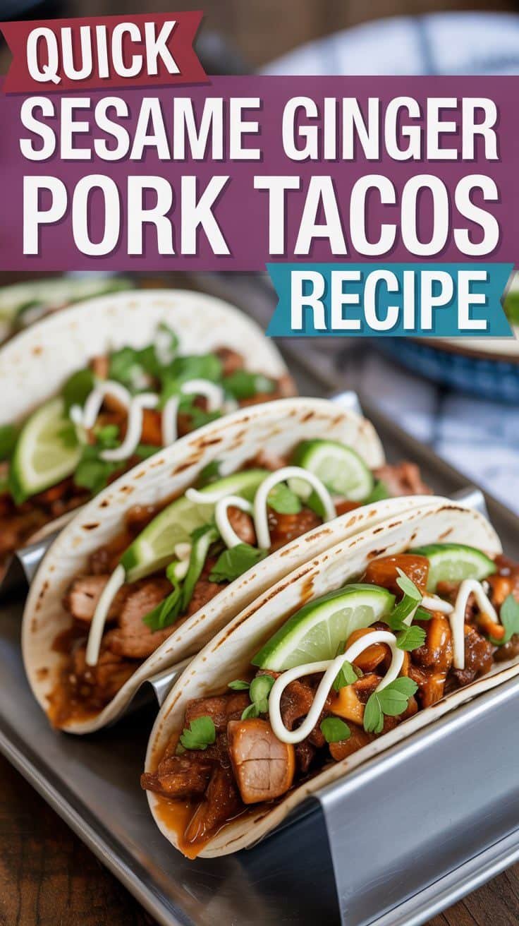 Sesame Ginger Pork Tacos Recipe - Food Blasts