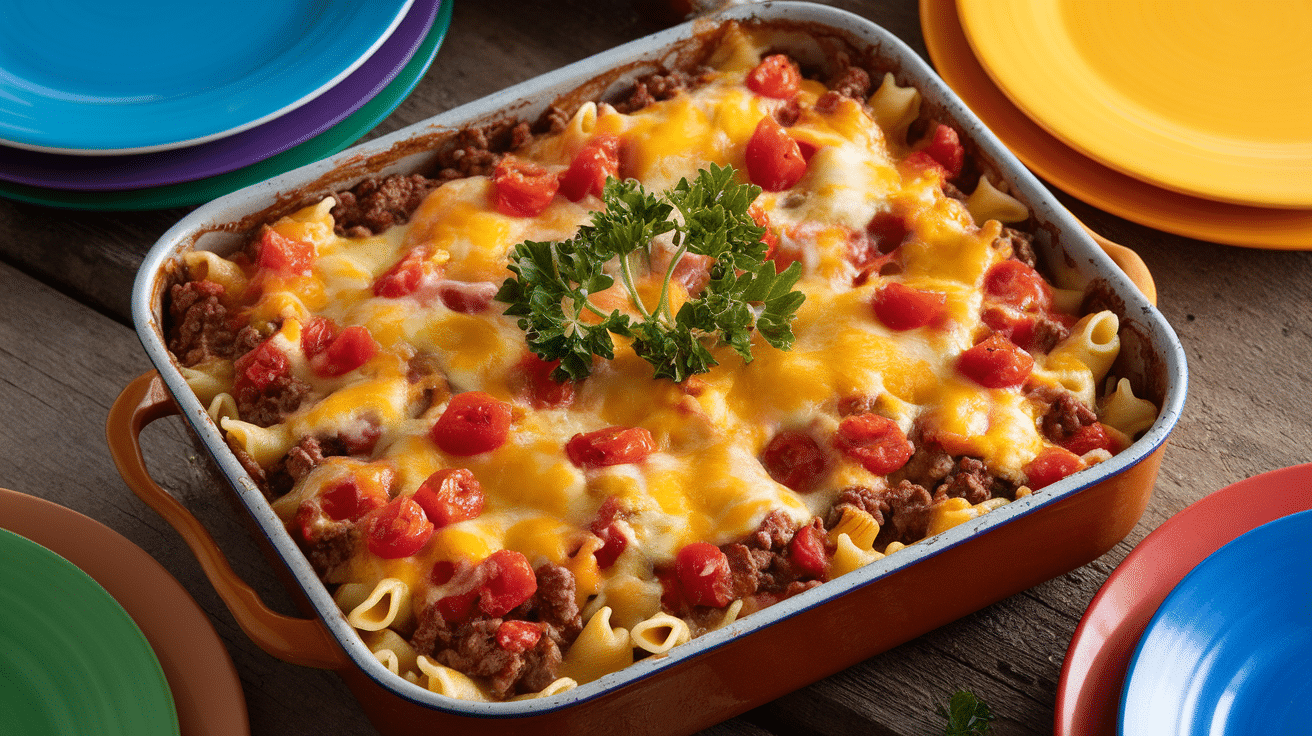 Deliciously Cheesy Cheeseburger Casserole Recipe - Food Blasts