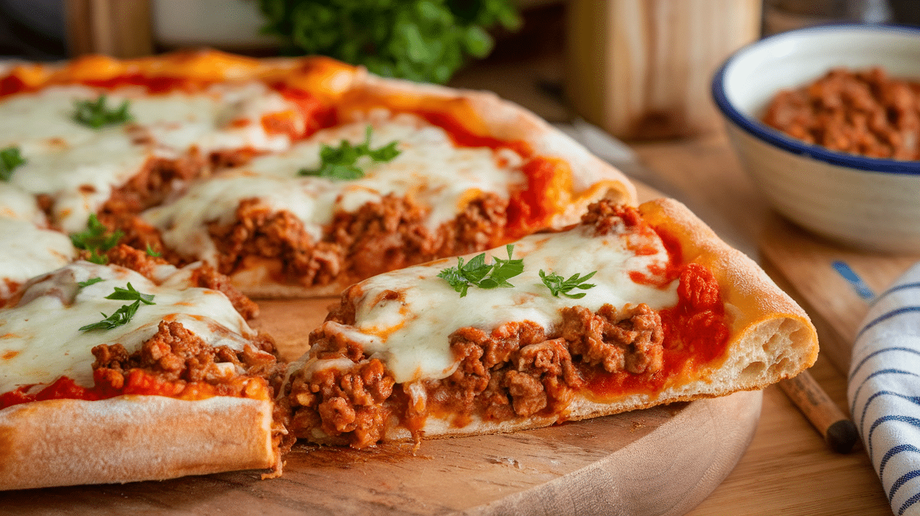 Savory Sloppy Joe Pizza Recipe - Food Blasts