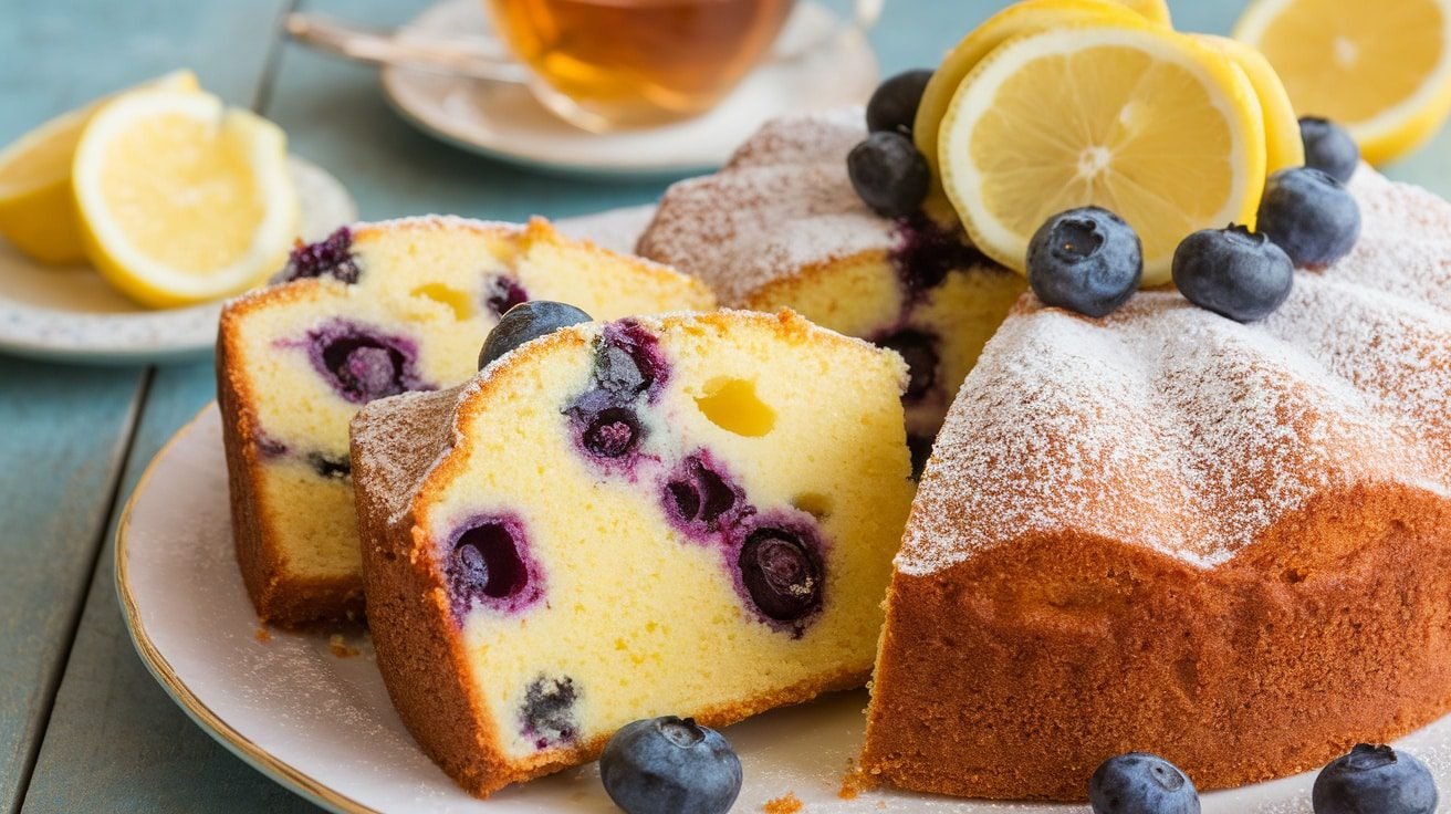 Delicious Lemon Blueberry Pound Cake Recipe - Food Blasts