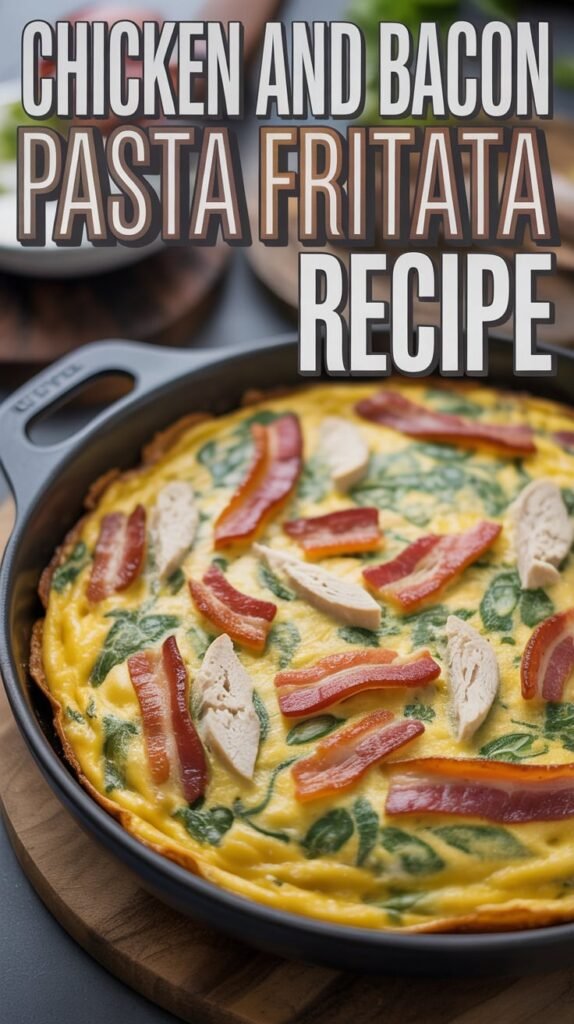 Chicken and Bacon Pasta Frittata Recipe - Food Blasts