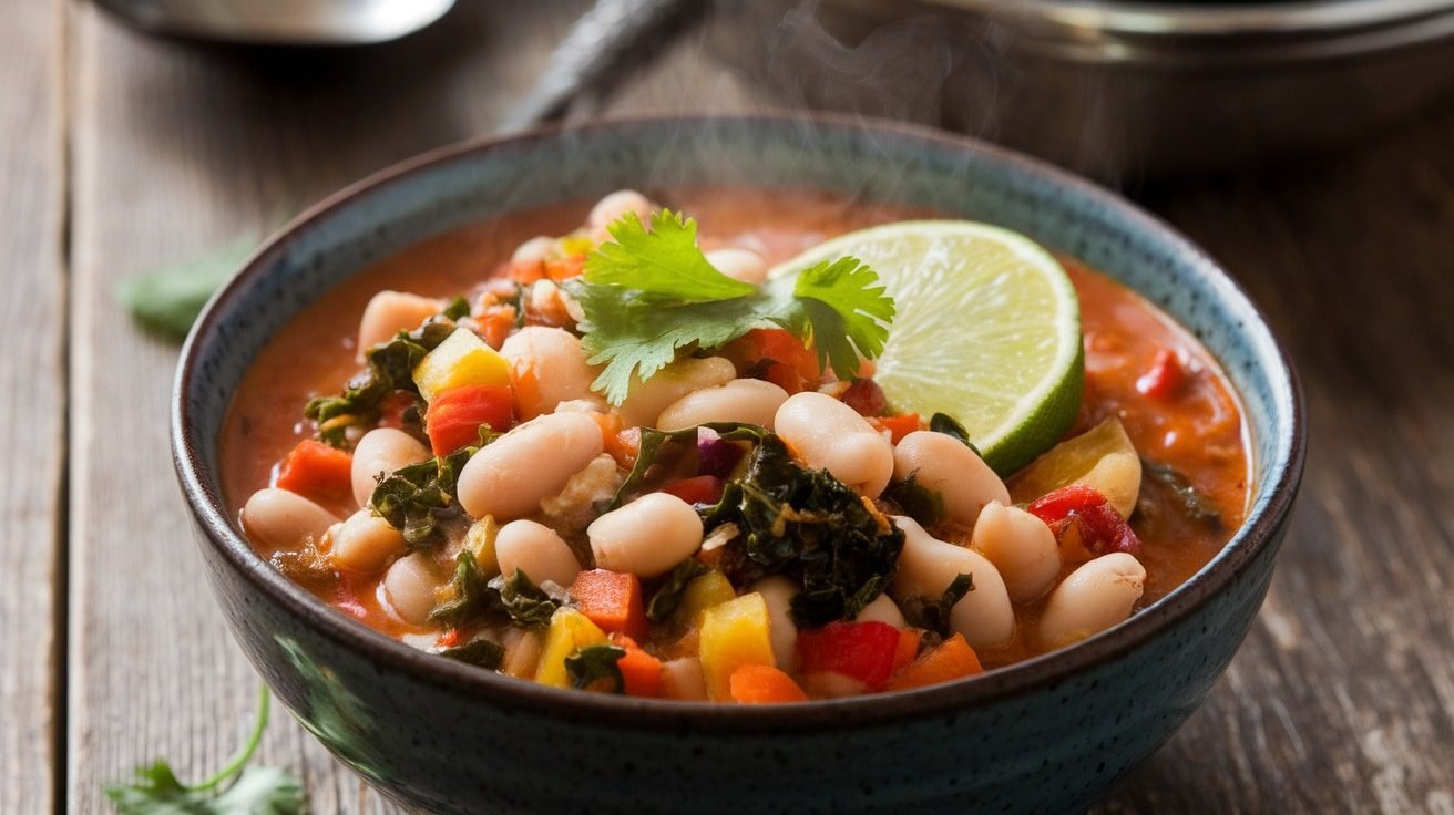 Hearty White Bean and Kale Chili Recipe - Food Blasts