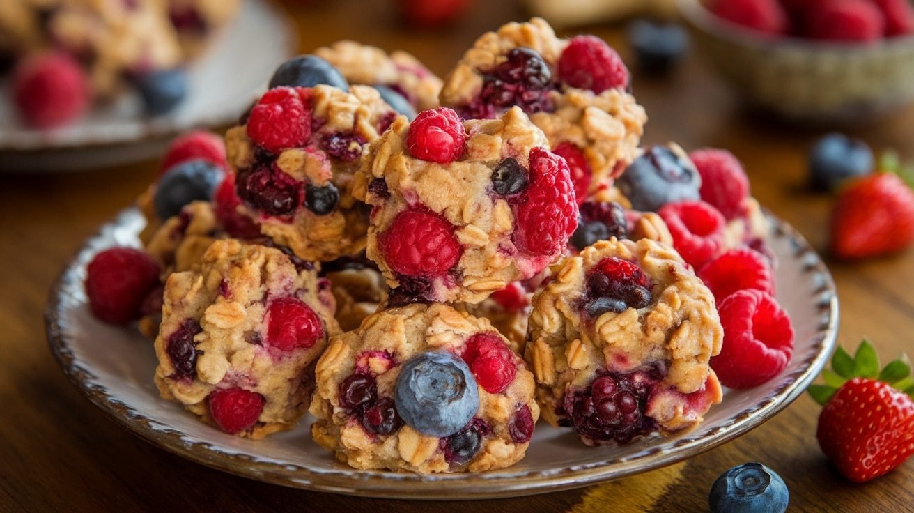 Delicious Berry and Oatmeal Cookie Bites Recipe - Food Blasts