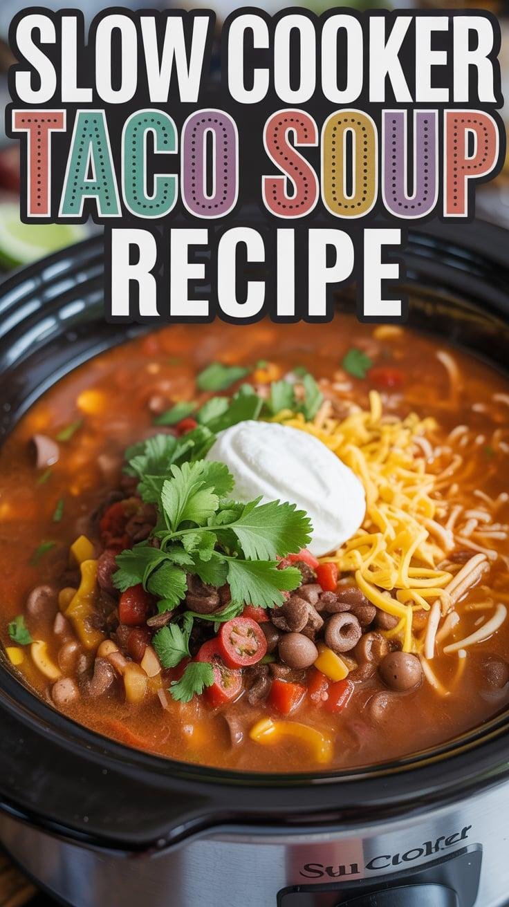 Hearty Slow Cooker Taco Soup Recipe - Food Blasts