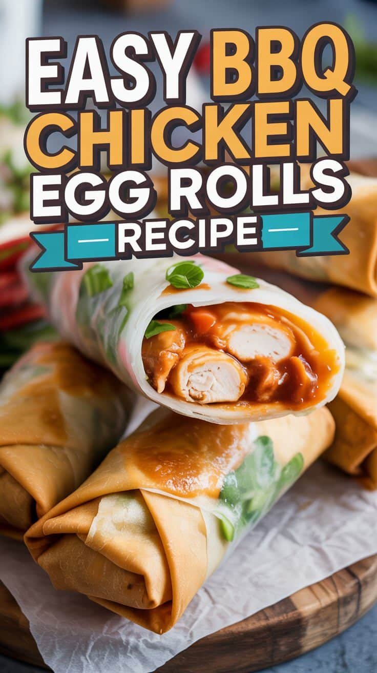 Crispy BBQ Chicken Egg Rolls Recipe - Food Blasts