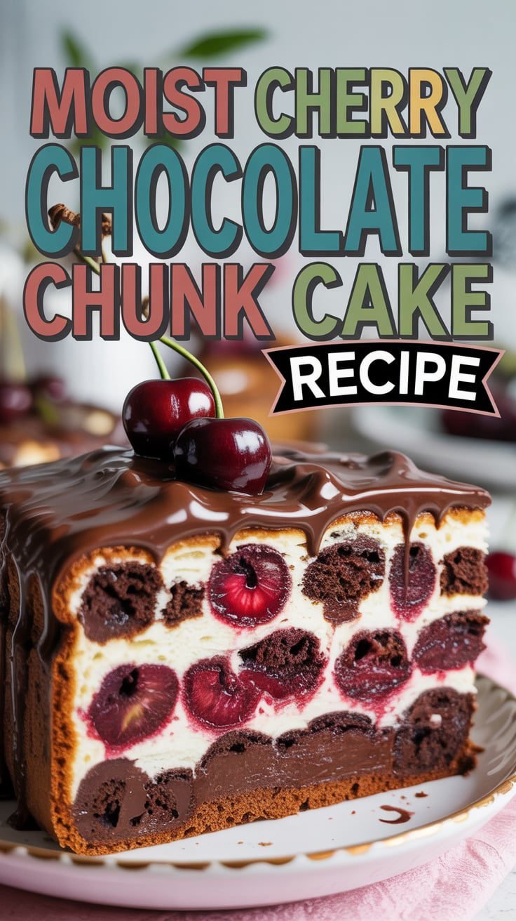 Cherry Chocolate Chunk Cake Recipe - Food Blasts