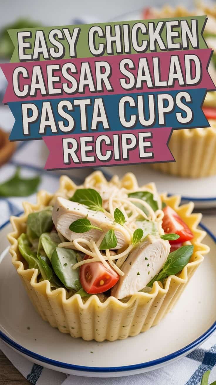 Chicken Caesar Salad Pasta Cups Recipe - Food Blasts