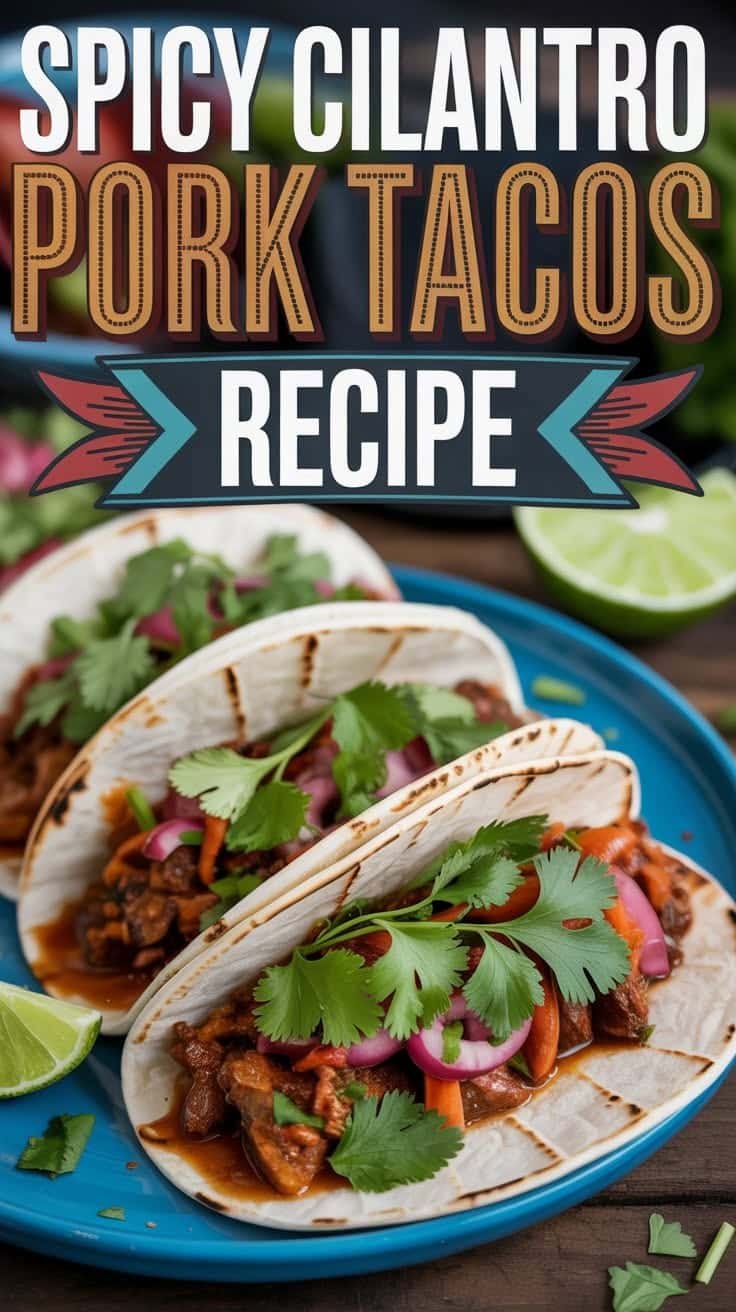 Spicy Cilantro Pork Tacos Recipe - Food Blasts