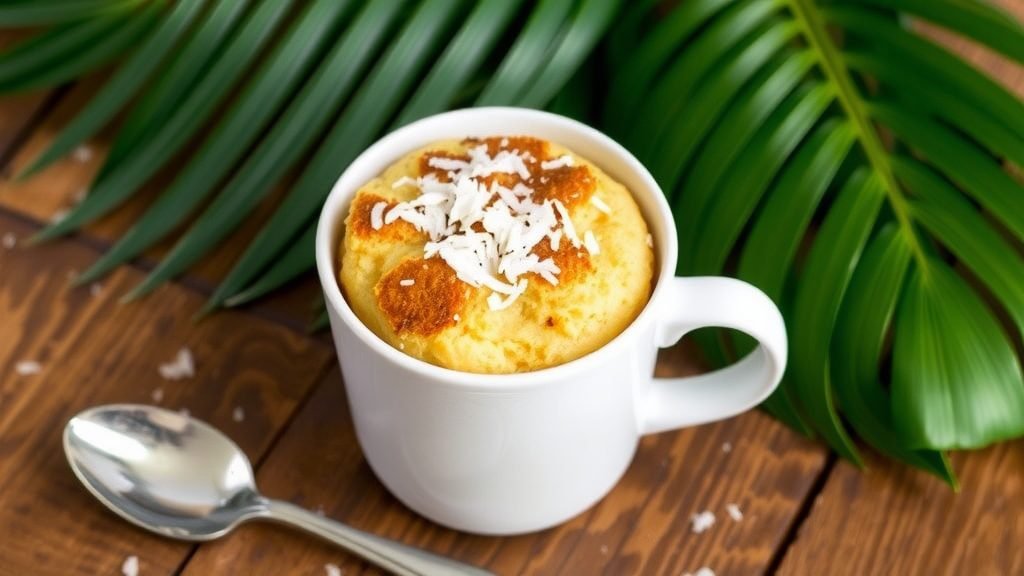 Mouthwatering Coconut Cream Mug Cake Recipe - Food Blasts