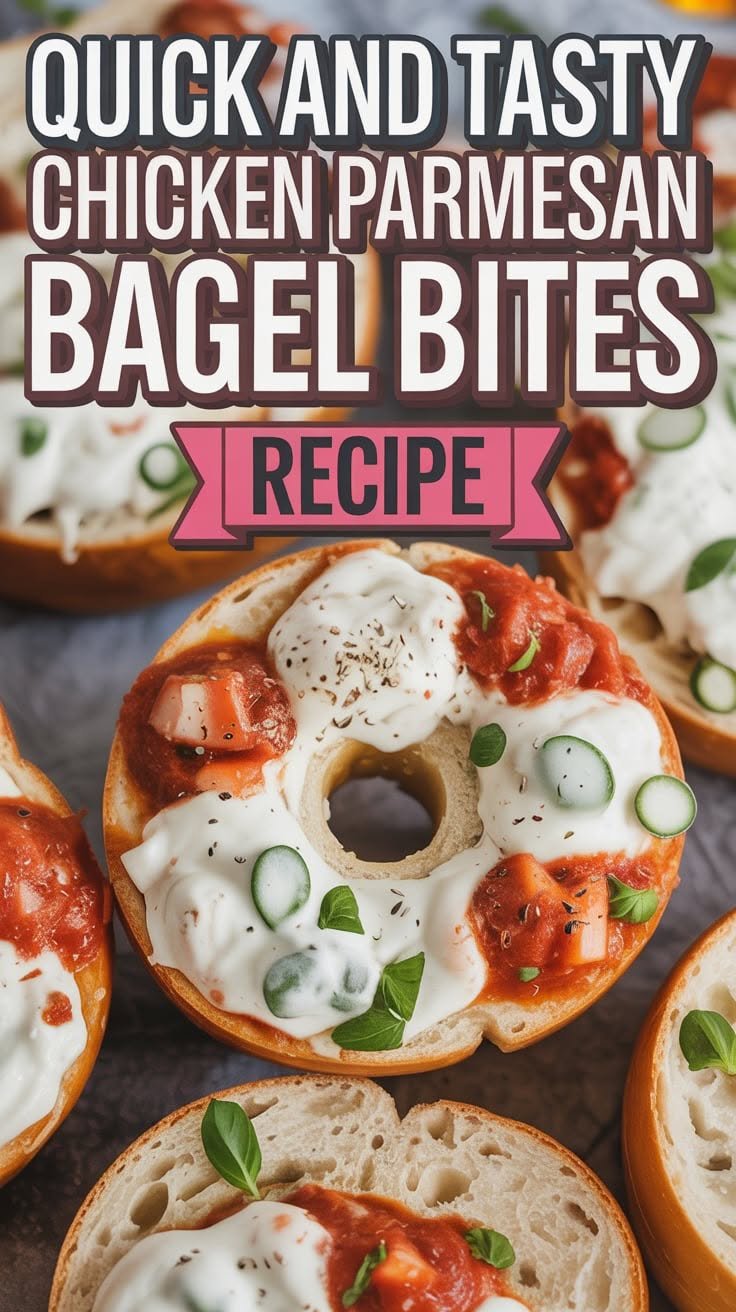 Chicken Parmesan Bagel Bites Recipe - Food Blasts