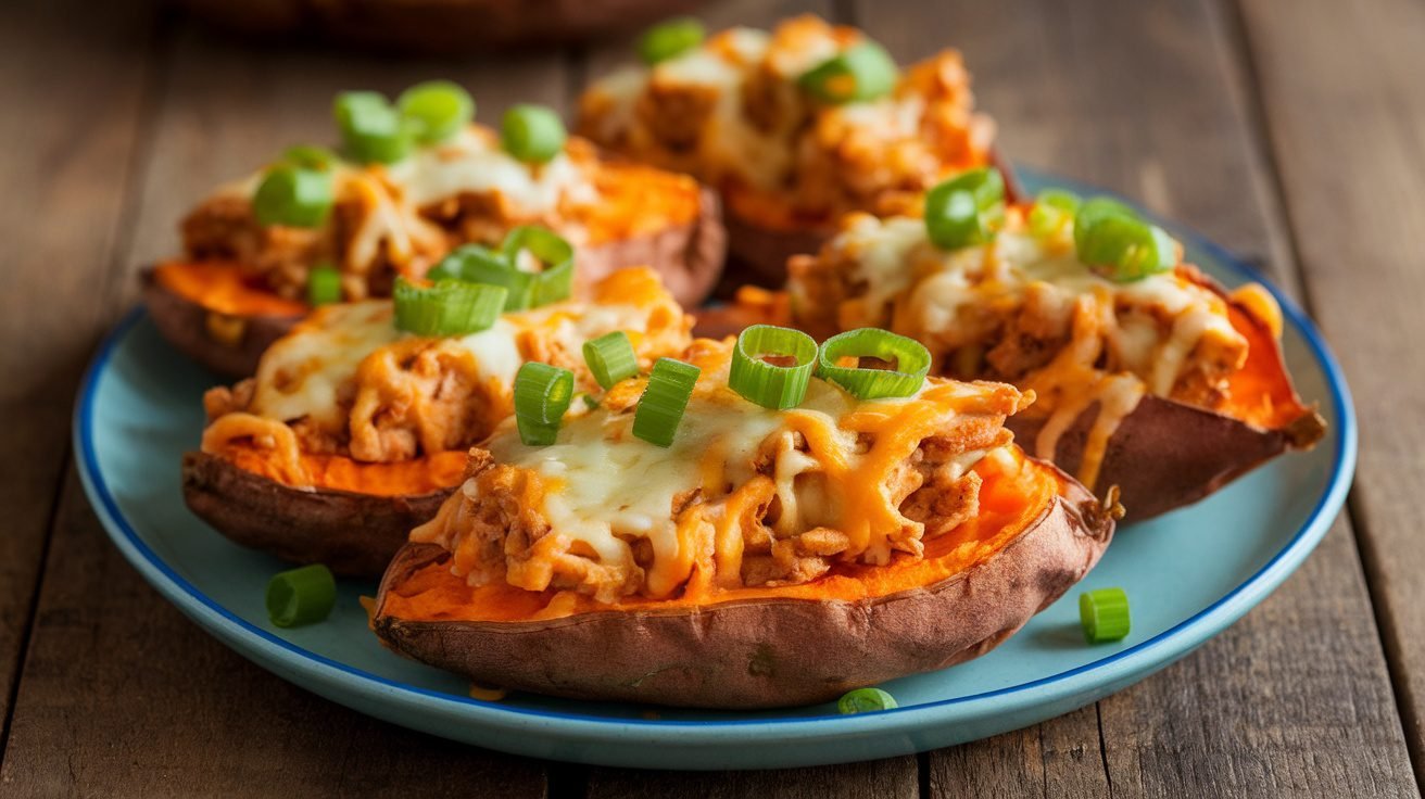 Delicious Chicken Stuffed Sweet Potato Skins Recipe - Food Blasts