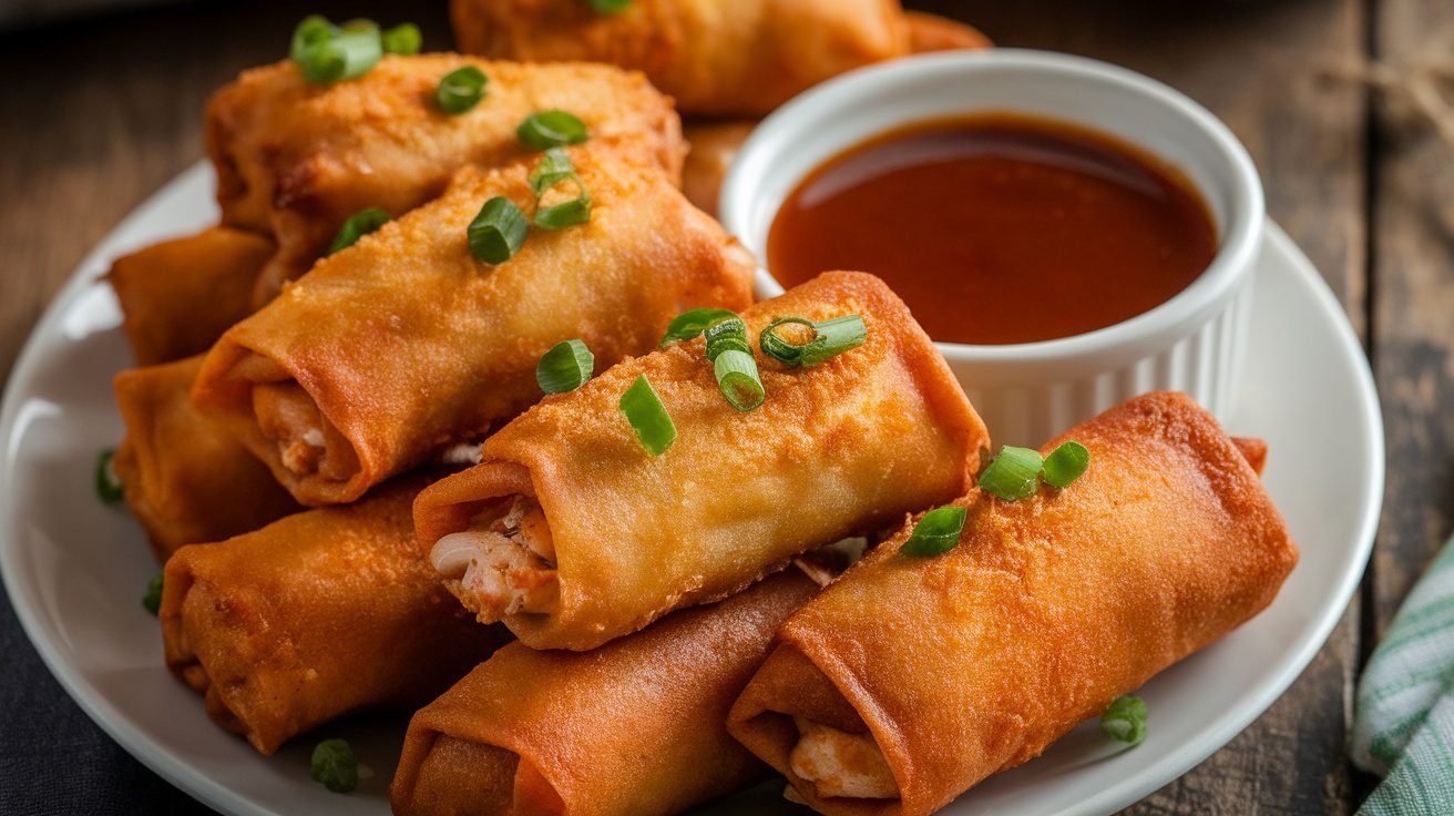 Crispy BBQ Chicken Egg Rolls Recipe - Food Blasts