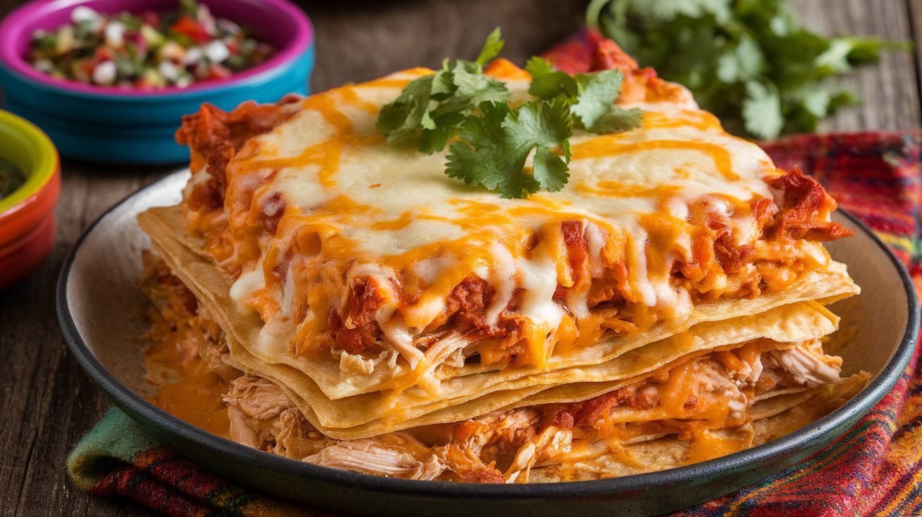 Cheesy Chicken Tortilla Bake Recipe - Food Blasts