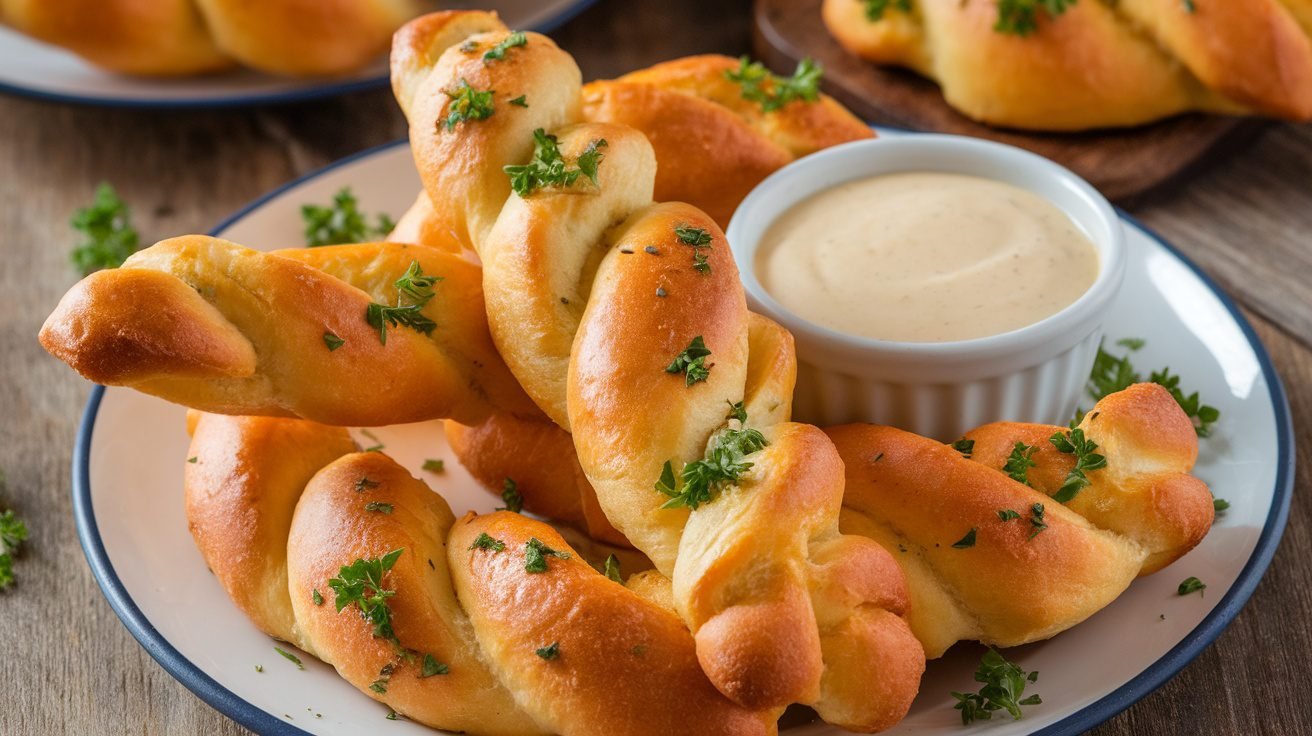 Cheesy Chicken Alfredo Cheddar Bread Twists Recipe - Food Blasts