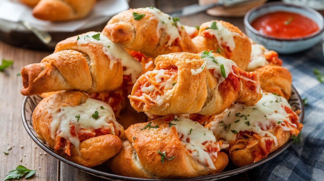 Cheesy Chicken Parmesan Crescent Twists Recipe - Food Blasts