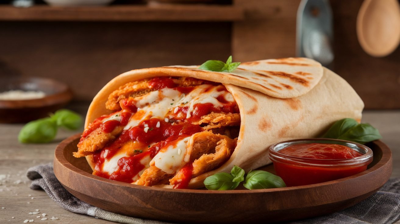 Savory Chicken Parmesan Pita Wraps Recipe - Food Blasts