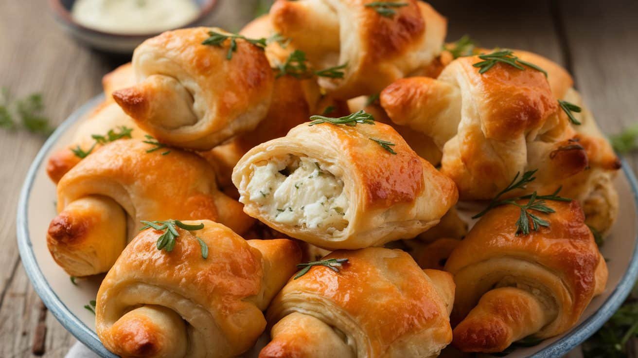 Savory Chicken and Feta Crescent Bites Recipe - Food Blasts